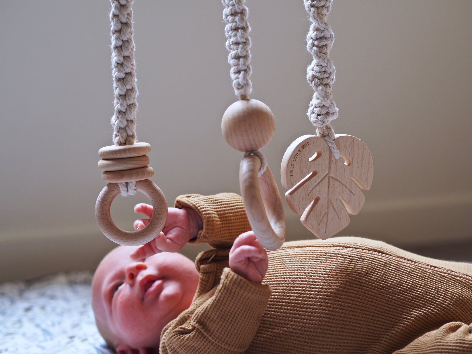 Deluxe Raw Beechwood Macrame Play Gym Package - SINGLE FRAME & MACRAME ...